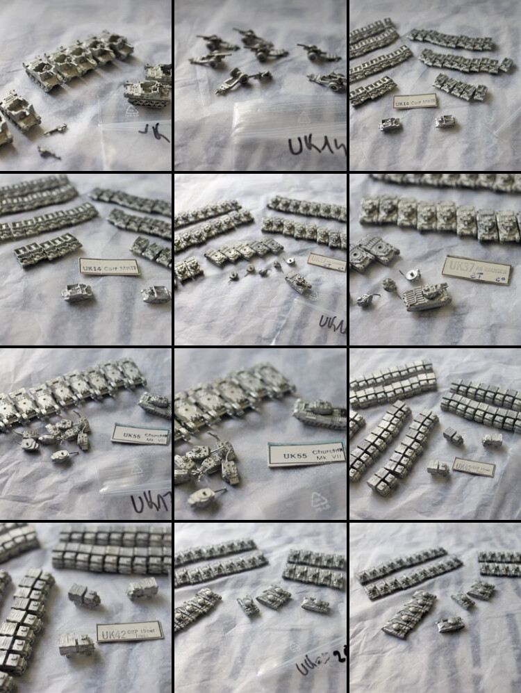 GHQ, CinC, Heroics, micro armour, 1/285, 1/300 British tanks, trucks ...
