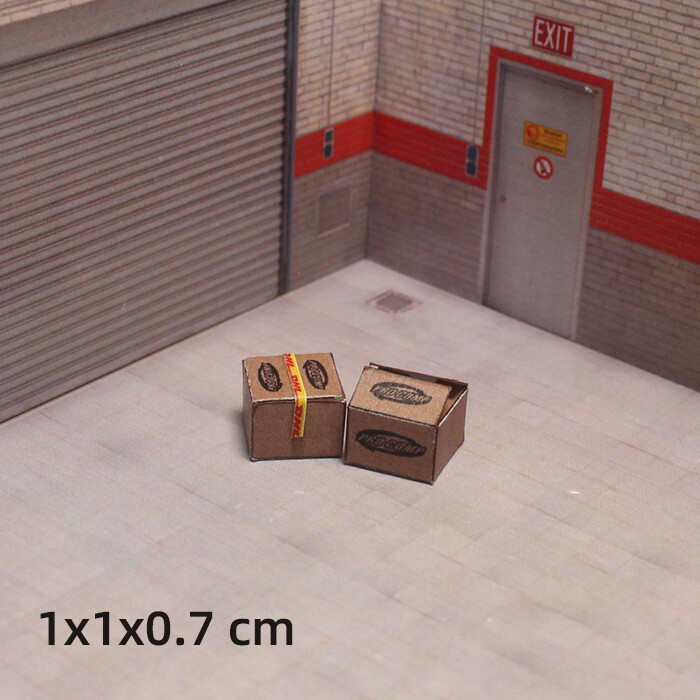 1/64 Diorama Garage Props Model Express Shipping Boxes Scene Model ...