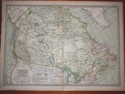 1897 CANADA Antique Map Lot Excellent Condition 12x16" Quebec Ontario ...
