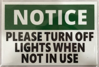 PLEASE TURN OFF THE LIGHTS SIGN (WHITE aluminium 4X6)-REF24-1027 | eBay