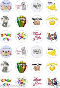 24 x PRECUT THANK YOU/THANKS RICE/WAFER PAPER CUP CAKE TOPPERS | eBay