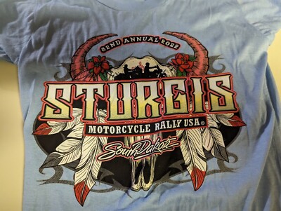 Sturgis 2022 Motorcycle Rally Women's Medium Baby Blue Sexy Scoop Neck ...
