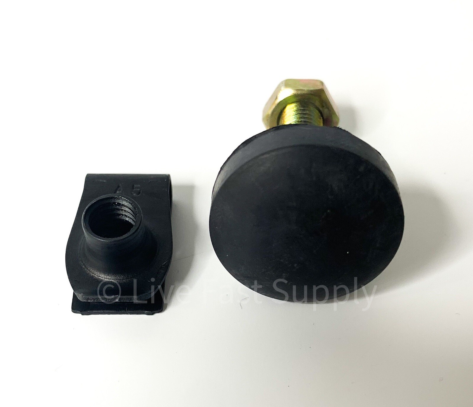 Pair Adjustable Hood To Radiator Support Bumpers w/ Nuts 1965-1970 Ford ...