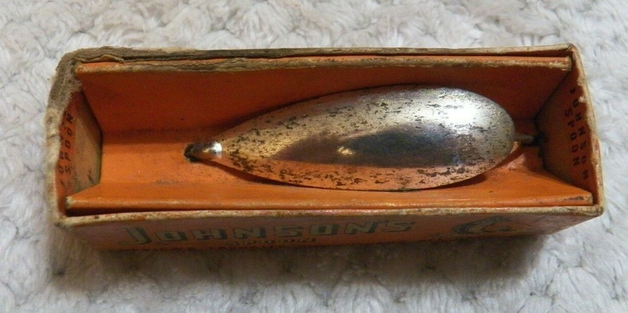 Vintage Johnson's Silver Minnow Spoon Fishing Lure | eBay
