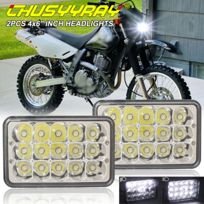 Motorcycle Square 4x6" LED Headlight Halo DRL DIY Upgrade for Suzuki ...