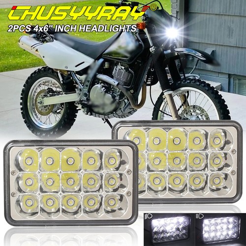 Motorcycle Square 4x6" LED Headlight Halo DRL DIY Upgrade for Suzuki ...