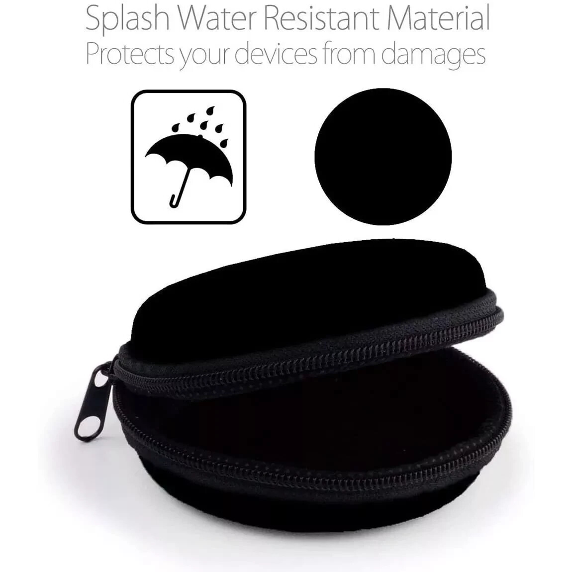 Set of 2 (1 Black,1 Blue)Earbud/Headphone Hard Protective Carrying Case ...