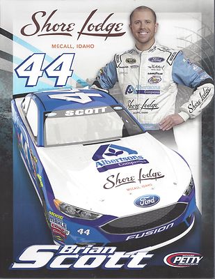 2016 BRIAN SCOTT "SHORE LODGE" #44 NASCAR SPRINT CUP POSTCARD | eBay