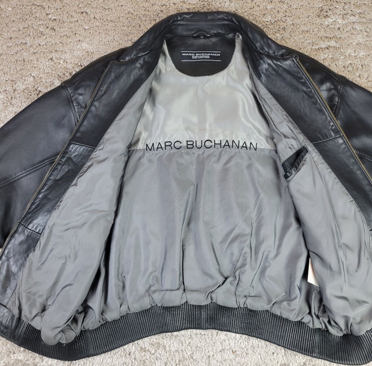 👑Pelle Pelle Marc Buchanan Leather Jacket Black Sz44 XL 👑Pelle Pelle Marc Buchanan Leather Jacket Black Sz44 XL