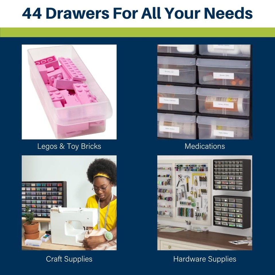 Akro-Mils 44-Drawer Plastic Drawer Storage Cabinet for Garage ...