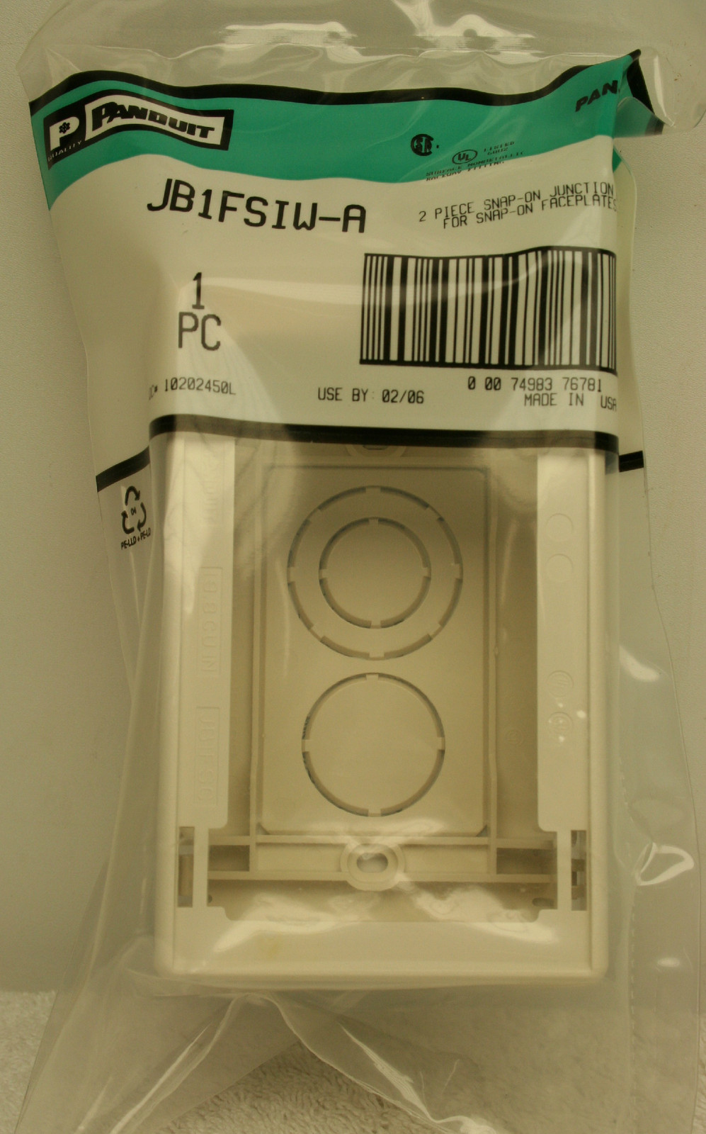 Panduit JB1FSIW-A Pan-Way JB1FSIW-A Junction Box 2 Piece Snap-On *NEW ...