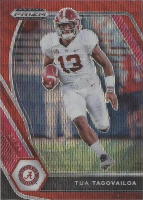 2021 Panini Prizm Draft Picks - Tua Tagovailoa #21 Ruby Wave Prizm for ...