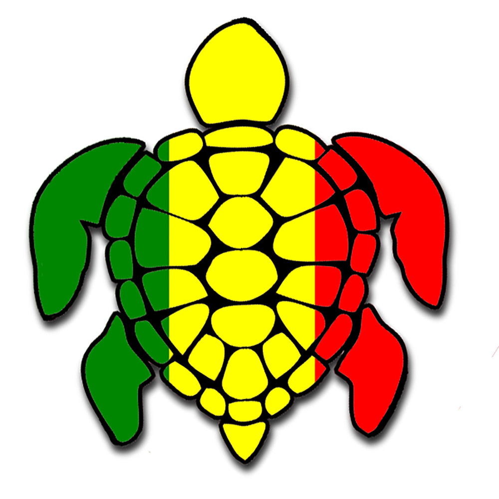 Sea Turtle Rasta Irie Reggae Design Red Yellow Green Hawaii Turtle ...