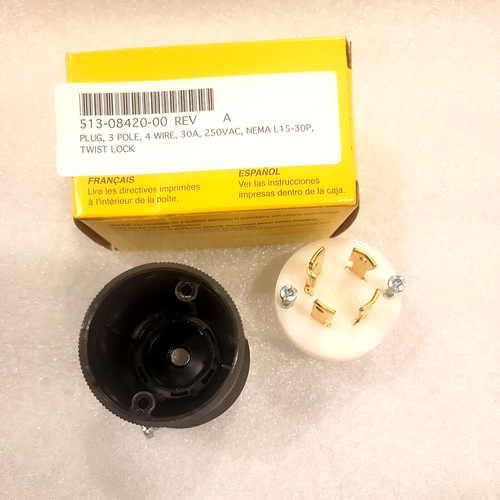 HUBBELL HBL2721, 30A, 3 Phase, 250VAC, 3 Pole, 4 Wire Grounding Twist ...