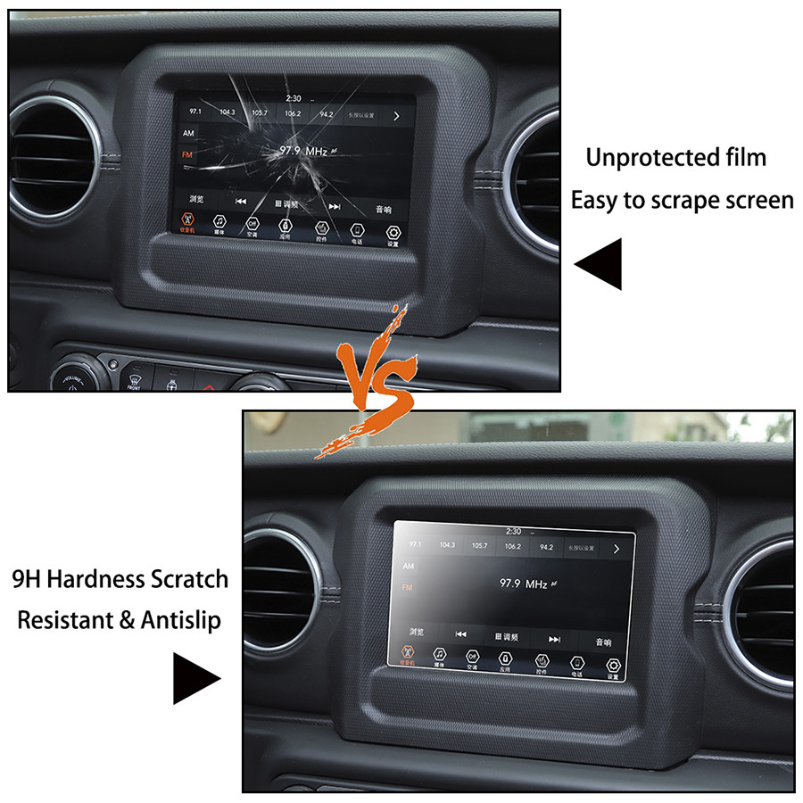 Glass Media Center Clear Touch Screen Protector Film For Jeep Wrangler ...