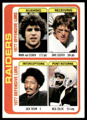 1978 TOPPS MARK VAN EEGHEN/DAVE CASPER/JACK TATUM/NEAL COLZIE K OAKLAND ...