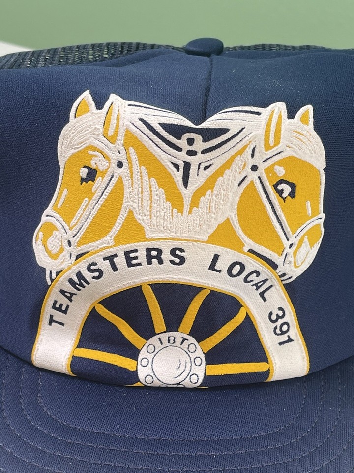 BAKER VINTAGE 80S TEAMSTERS LOCAL 391 MESH SNAPBACK TRUCKER HAT ADULT ...