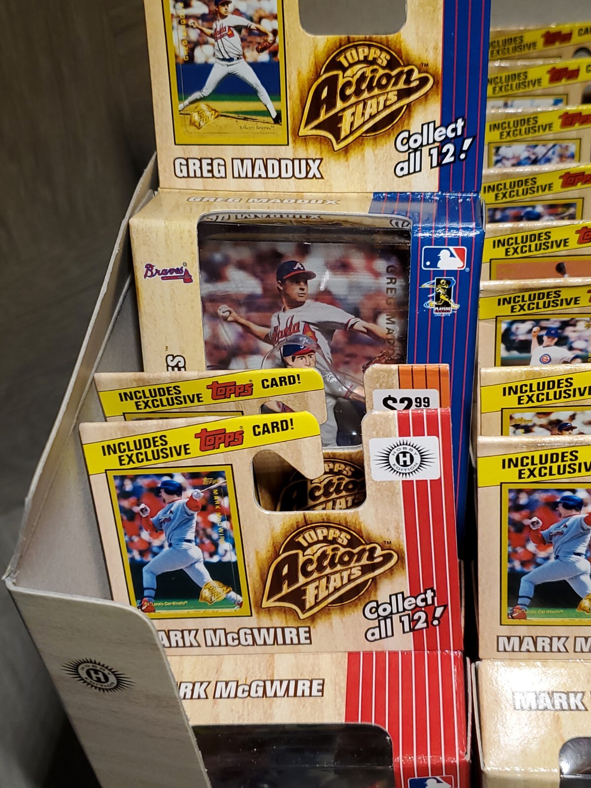 NEW TOPPS Action Flats Figures Cards 16 Packs 1999 Series 1 w/Display ...