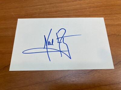 Neil Armstrong Autographed Signed 3x5 Index Card Auto Moon landing NASA ...