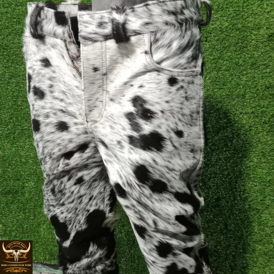 Genuine Cowhide Leather Pants Natural Hair-On Cow Skin Western Rodeo ...