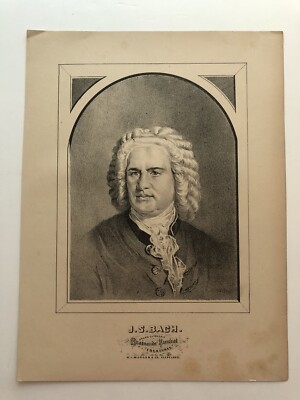 c.1875 Antique Original Print Portrait Of German Composer Johann ...
