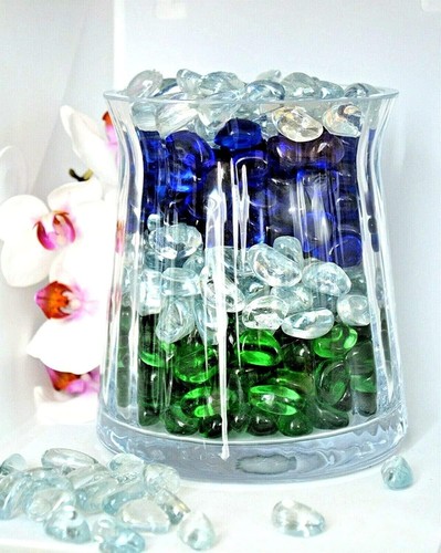 Decorative Round Glass Pebbles / Stones Choice of Colours & Quantities ...