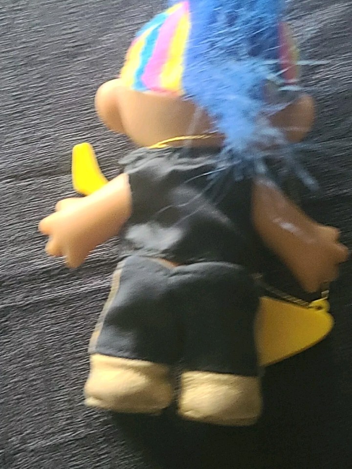 Vintage 90s Russ Troll Doll Berrie Punk Rocker Mohawk Blue Hair with ...