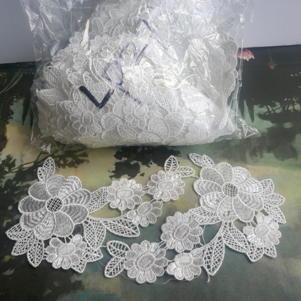 Flower Patch Lace Collar Embroidery Applique Lace Trimming Motif Sewing ...