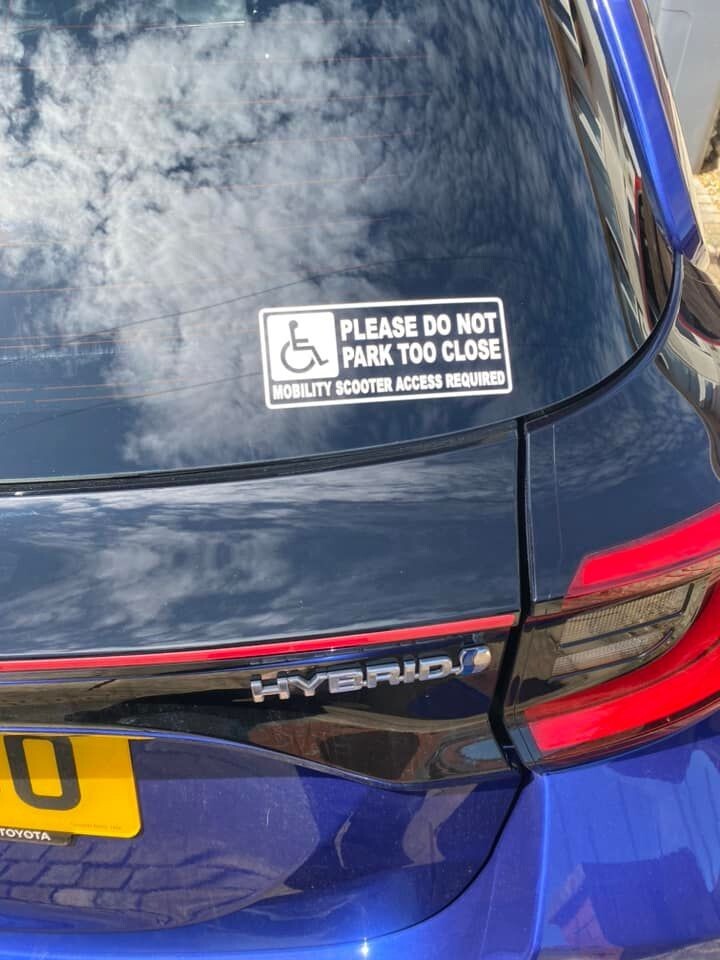 MOBILITY SCOOTER ACCESS REQUIRED CAR STICKERS DECALS WINDOW DISABLED ...