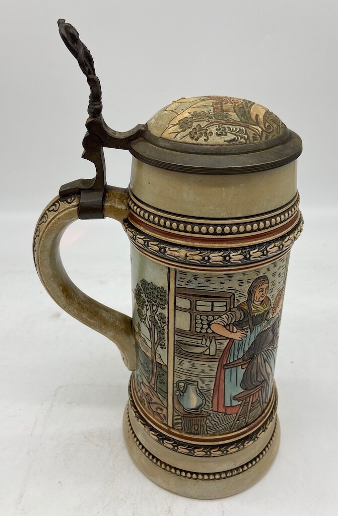 Merkelbach and Wick Character Lidded Beer Stein Germany late 1800s ...