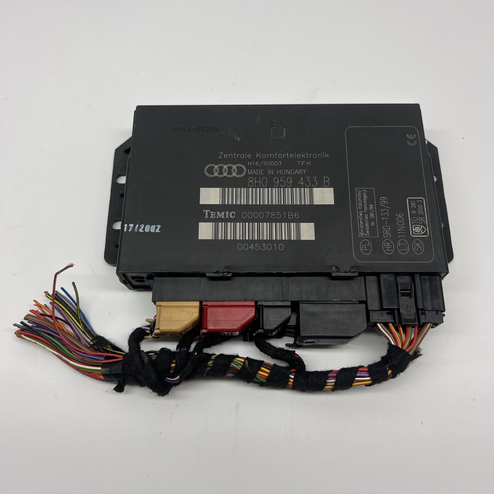 Audi A4 Convertible Comfort Control Unit 8H0959433B Module 12 Months ...