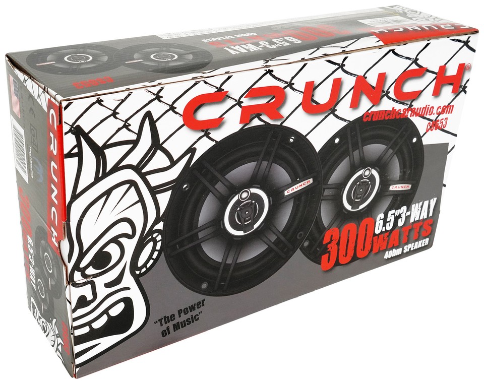 "Crunch CS653 6.5"" 3-Way Car Audio Speakers | 300 Watts Max | 6 1/2 ...