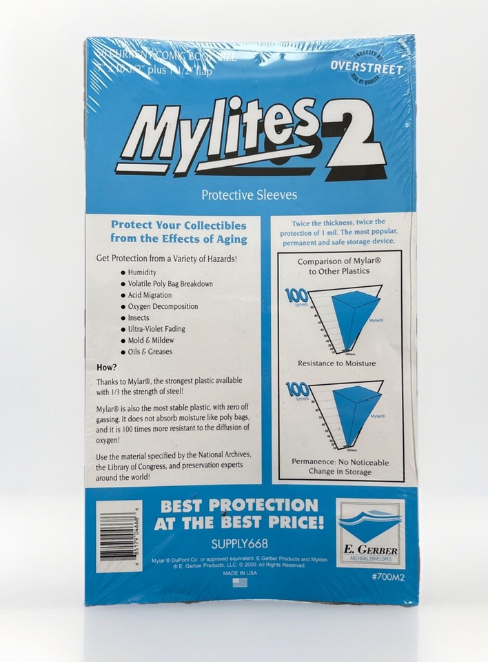 100 Mylites 2 Mil Mylar Comic Book Bags Modern/Current Size 7 x 10 1/2 ...