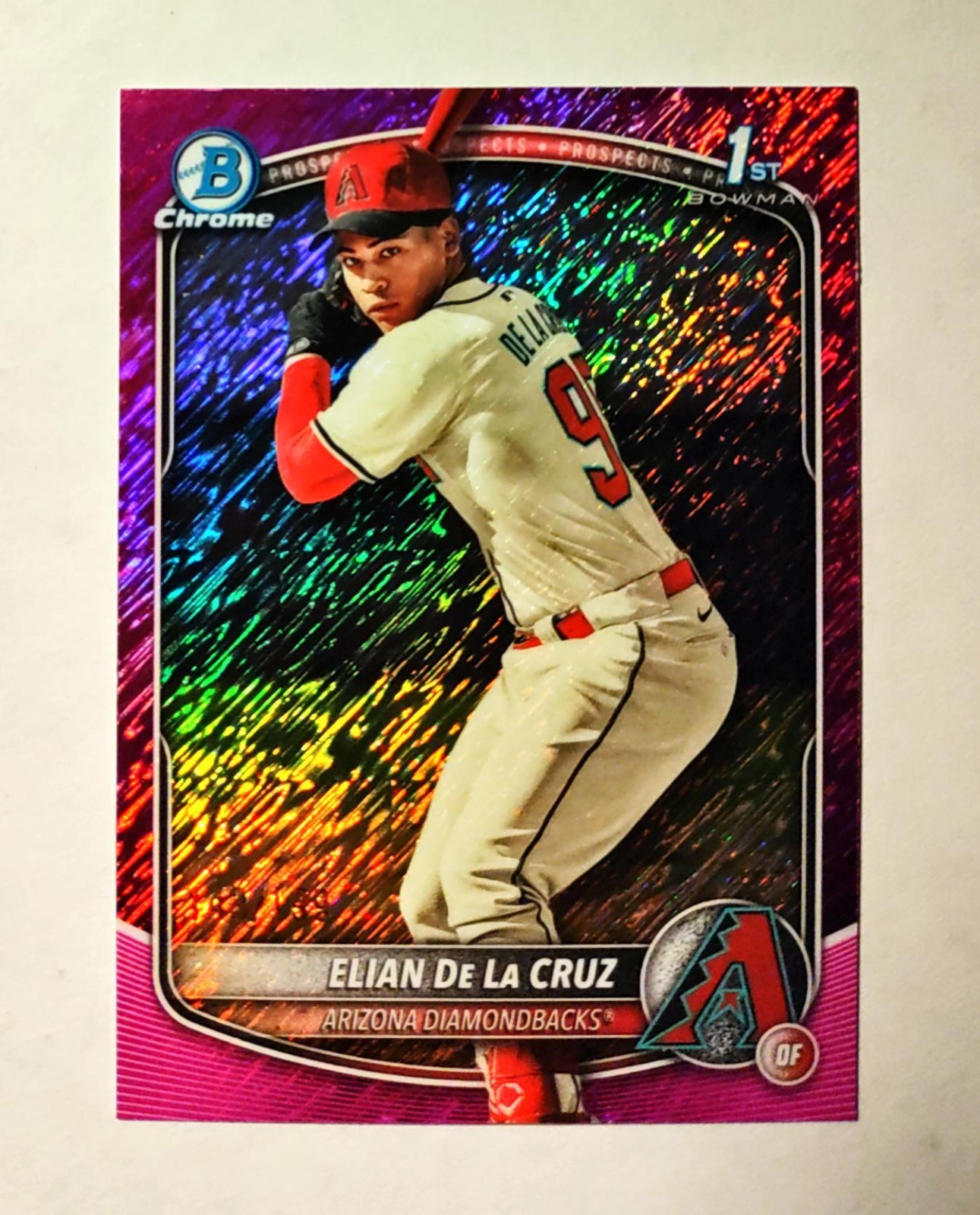 Elian De La Cruz 2025 1st Bowman Chrome FUCHSIA Shimmer REFRACTOR 143/ ...