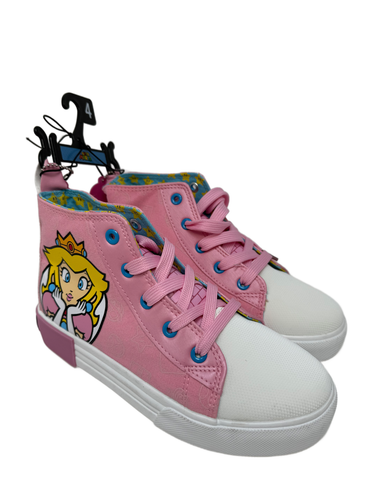 Nintendo Girls Princess Peach High Top Shoes NWT SZ 4 Pink Canvas ...