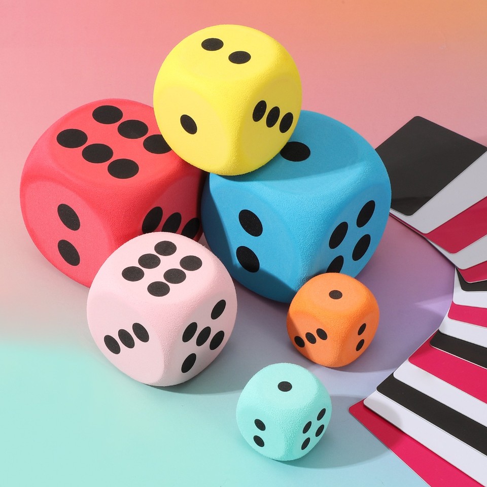 2Pcs Foam Dice, 6cm/2.36inch Six-Sided Dice Stress Ball (Blue) | eBay UK