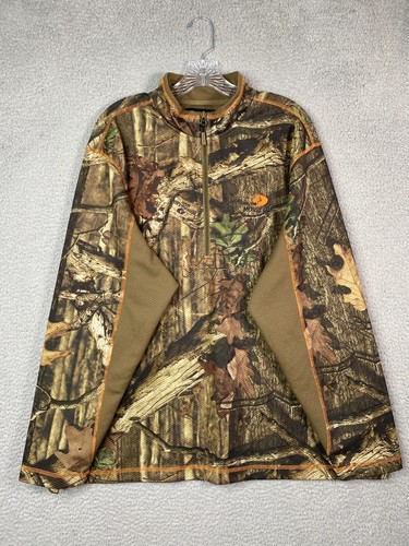 Mossy Oak Break-Up Infinity Jacket Mens 2XL Brown Camo 1/4 Zip ...
