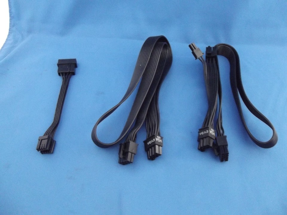 2x EVGA 8 PIN - 8(6+2)+8(6+2) Modular Graphics Card Power Cable & Molex ...
