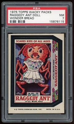 1975 Topps Wacky Packages Sticker Raggedy Ant Doll Wonder Bread 3rd PSA ...