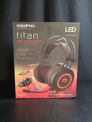 Alpha Gaming Titan LED RGB HI-FI Stereo Gaming Headset for PC XBOX PS5 ...
