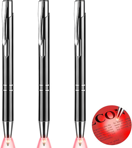 LED Lighted Tip Pens – 3 Pack Ballpoint Flashlight Pens for Night ...