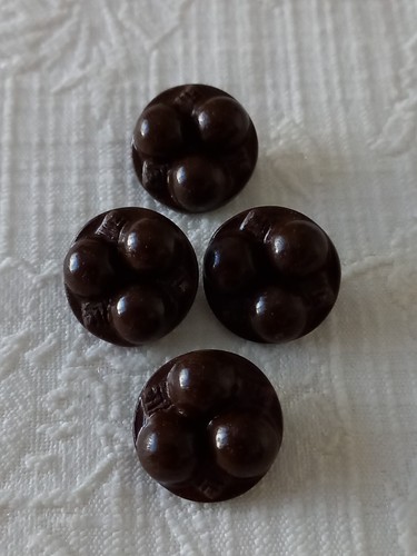 4 Vintage Brown Shank Buttons. Approx - 18mm | eBay