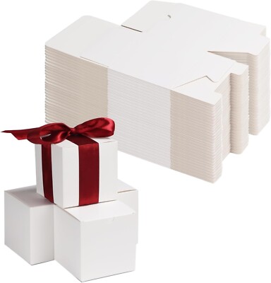 4x4x4 Inches Small Gift Box with lids Pack of 100, White Gift Boxes ...