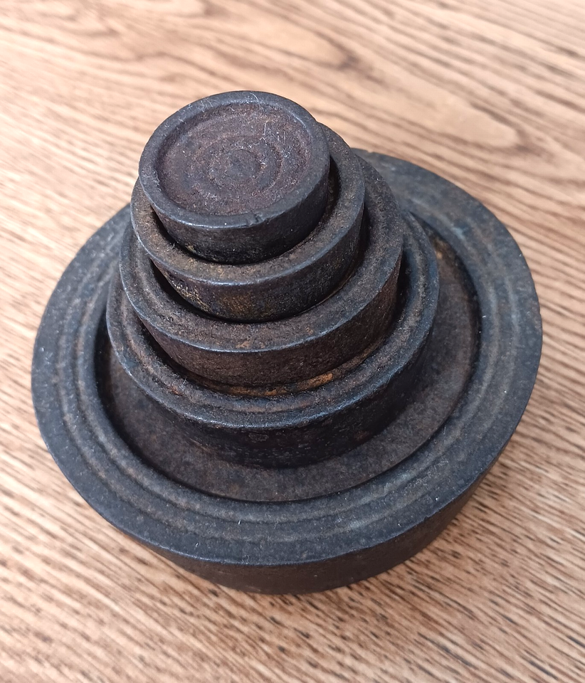 Primitive Cast Iron Stacking Scale Weights, See Description for more ...