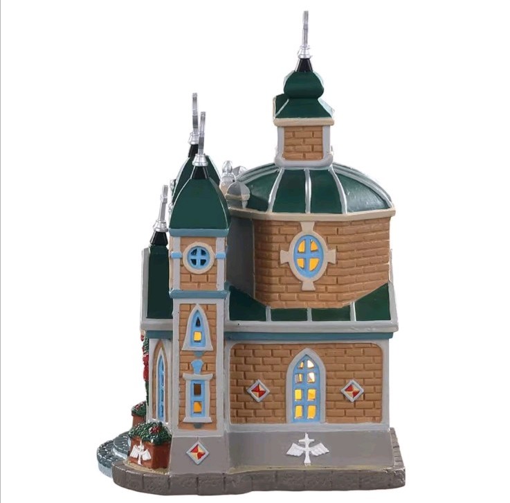 Lemax Holy Spirit Cathedral Christmas Village Lighted Building With ...