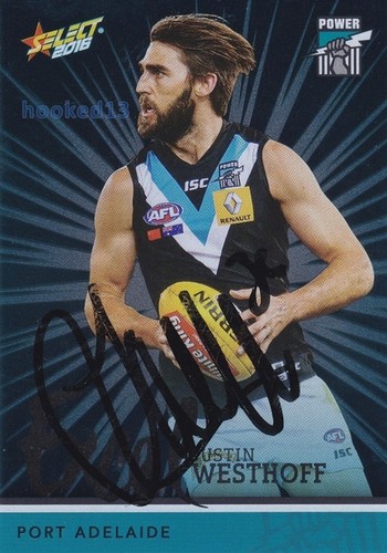 Signed Justin Westhoff Port Adelaide Power Autograph 2016 Select ...