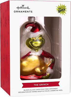 ** GRINCH ROAST BEAST ** BLOWN GLASS Hallmark DR SEUSS Ornament New in ...