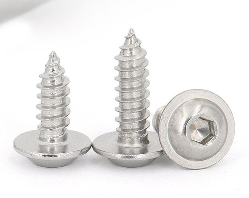 304 Stainless Steel M3-M8 Hex Socket Flanged Button Head Self Tapping ...