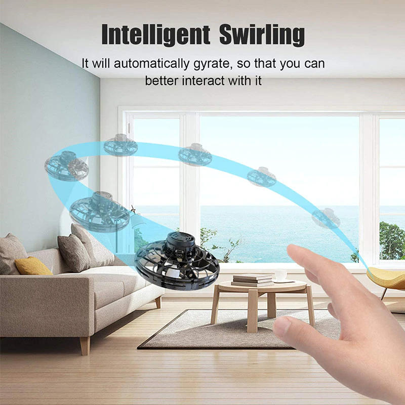Flying Fidget Spinner Drone Ball UFO Stress Focus Hand Fun Toy LED Kids ...