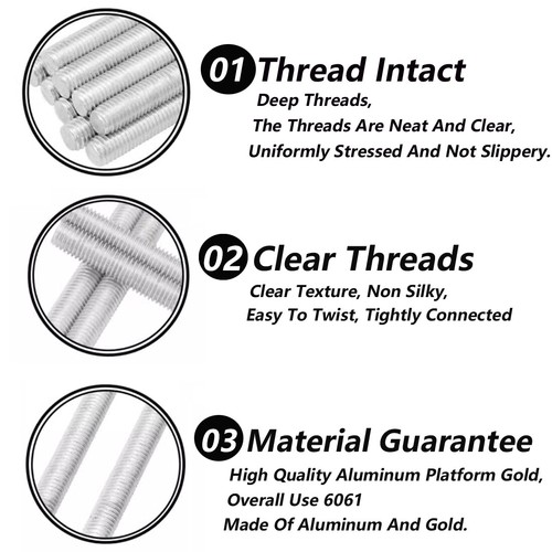 M6 M8 M10 M12 M14 M16 Aluminium Allthread Fully Threaded Bar Rod ...